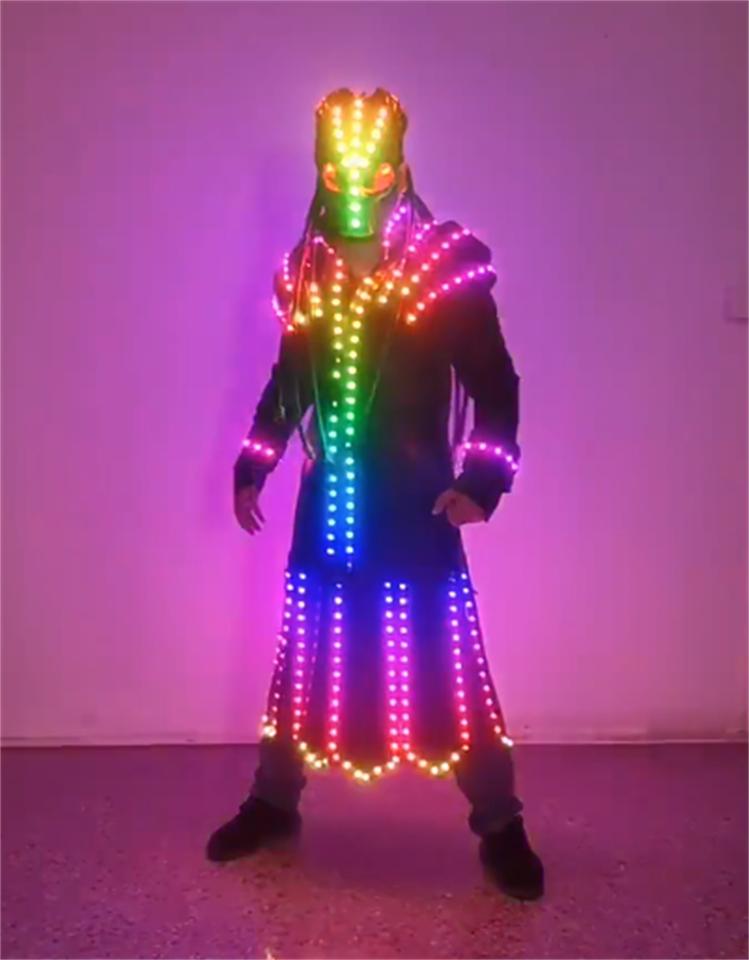 LED Predator Costume Suit Illuminated Party Show Dance Glow Light ...