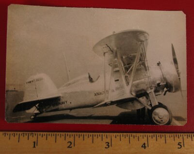 VINTAGE PHOTOGRAPH AIRPLANE AIRCRAFT MILITARY BIPLANE USN US NAVY PHOTO ...