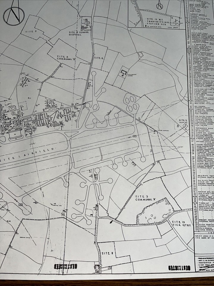 Reproduction WWII Record Site Plans: RAF Molesworth Airfield for US Air ...