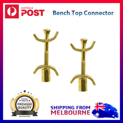 2 x Bench Top Connector Metal Yellow Zinc Finish 65mm Length 35mm ...