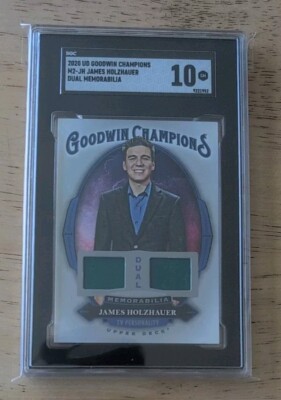 2020 Upper Deck Goodwin Champions James Holzhauer Dual Memorabilia SGC ...