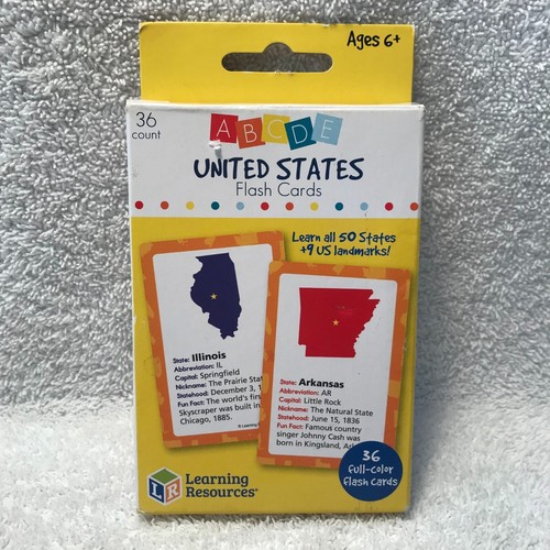 ABC United States Flash Cards 36 Count Ages 6+ Learn States & Landmarks ...