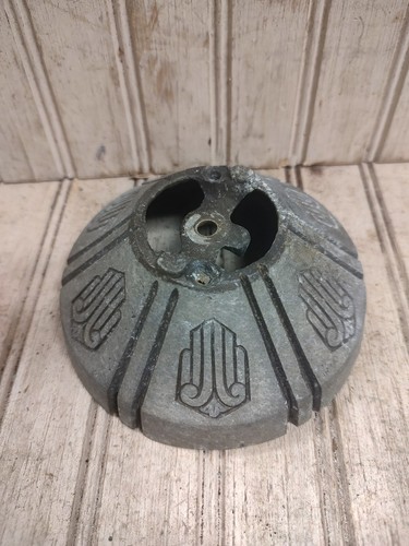 VTG ANTIQUE ART DECO CAST ALUMINUM CEILING Light Fixture CAP CANOPY ...