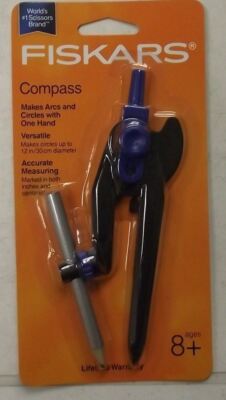 Fiskars 12-95300J Bow Compass Classroom Safety Rubber Tip 2 Packs | eBay