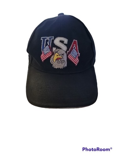 Men's Classic Fit Collection Black USA Baseball Hat Eagle Adjustable ...