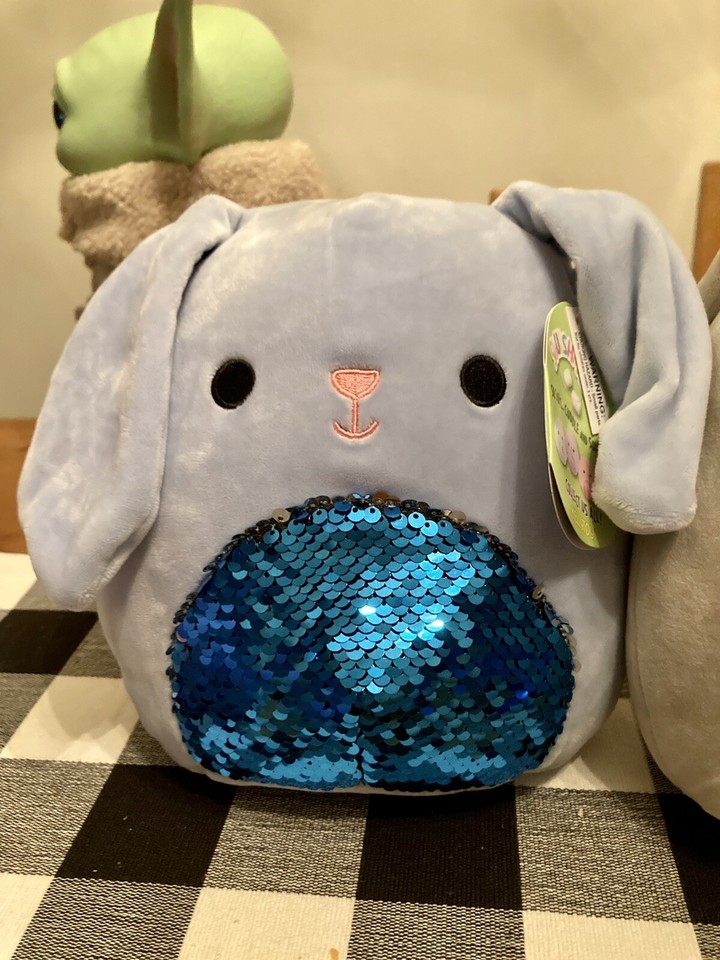 3 NWT Squishmallow BUNNY RABBIT Easter Reversible Sequin Bellies 8 ...