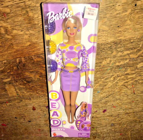Barbie Bead Party Barbie Doll C3613 Purple Skirt Print Top Blond 2003 ...