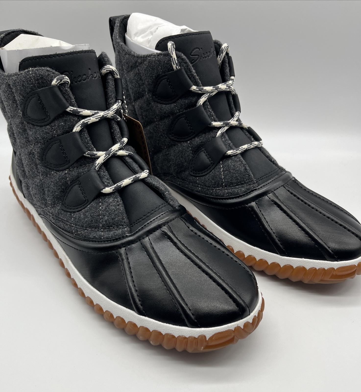 Skechers JAGGED POND Moodspace Women’s Black Charcoal Boots Ret $85 🌺 ...