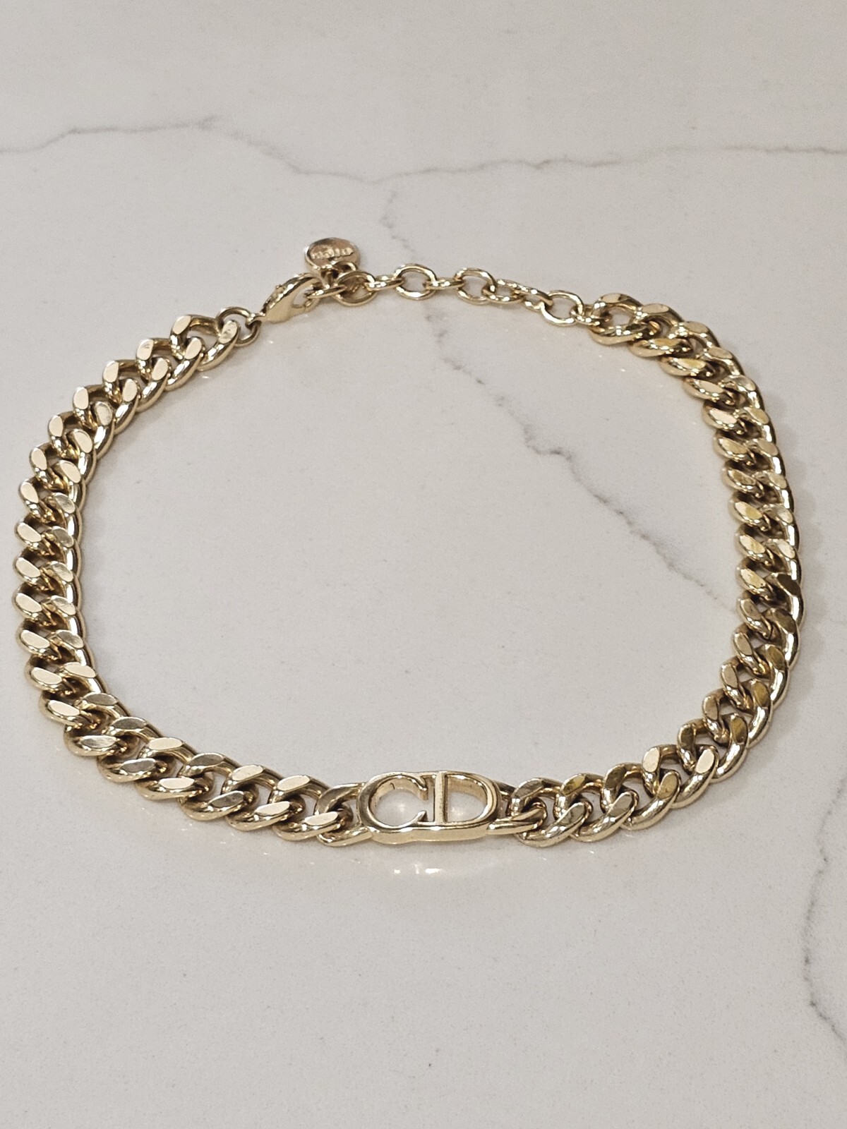 Christian Dior Necklace Danseuse Etoile Gold CD Logot… - Gem