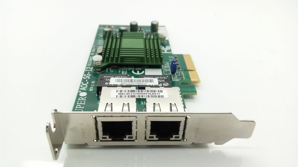 SuperMicro AOC-SG-I2 Dual Port Gigabit Ethernet Network Adapter Card | eBay