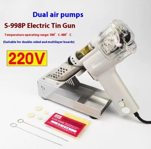 S-998P Electric Vacuum Double-Pump Solder Sucker Desoldering Gun ...
