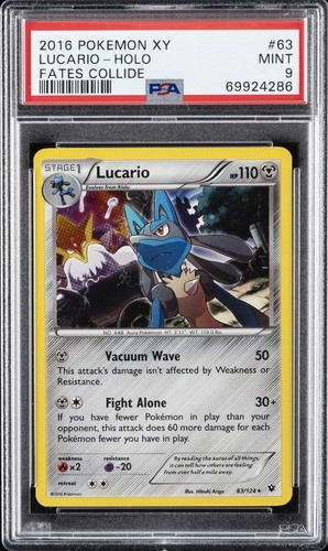 2016 POKEMON XY FATES COLLIDE HOLO #63 LUCARIO PSA 9 | eBay