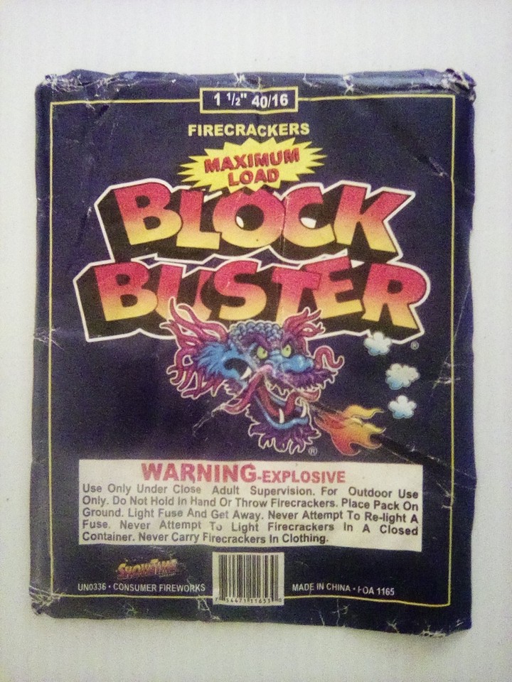 Vintage Original BLOCK BUSTER Fireworks BRICK Label, Label Only ...