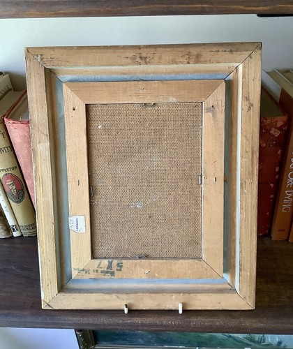 Vintage 1981 Oil Painting Winter Scene Matted Wooden Frame Signed R ...