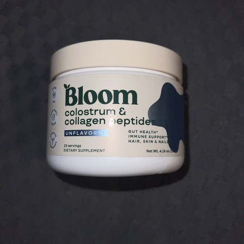 Bloom Colostrum & Collagen Peptides - Unflavored - 4.16 oz 118 g New ...