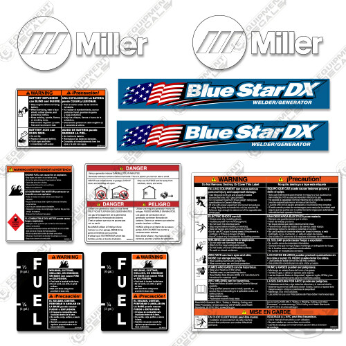Fits Miller Bobcat Blue Star DX 185 Decal Kit Generator Welder Decals ...