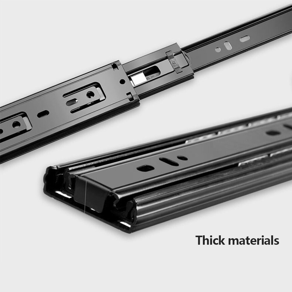 1/5Pair Full Extension Drawer Slides Rails 10"-24" 100LB Side Mount ...