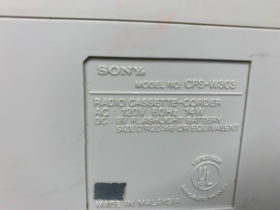 Sony CFS-W303 Vintage AM/FM Radio Dual Cassette Tape Player Recorder ...