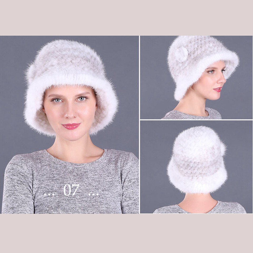 Winter Mink HIDE Hat Fur Formal Hat Classic Womens Warm Hat Gift ...