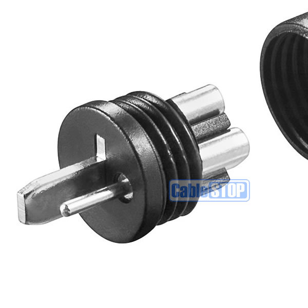 2 Pin DIN Right Angle Hi-Fi Speaker Plug Cable Audio Screw Connector ...