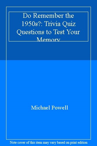Do Remember the 1950s?: Trivia Quiz Questions to Test Your Memor | eBay