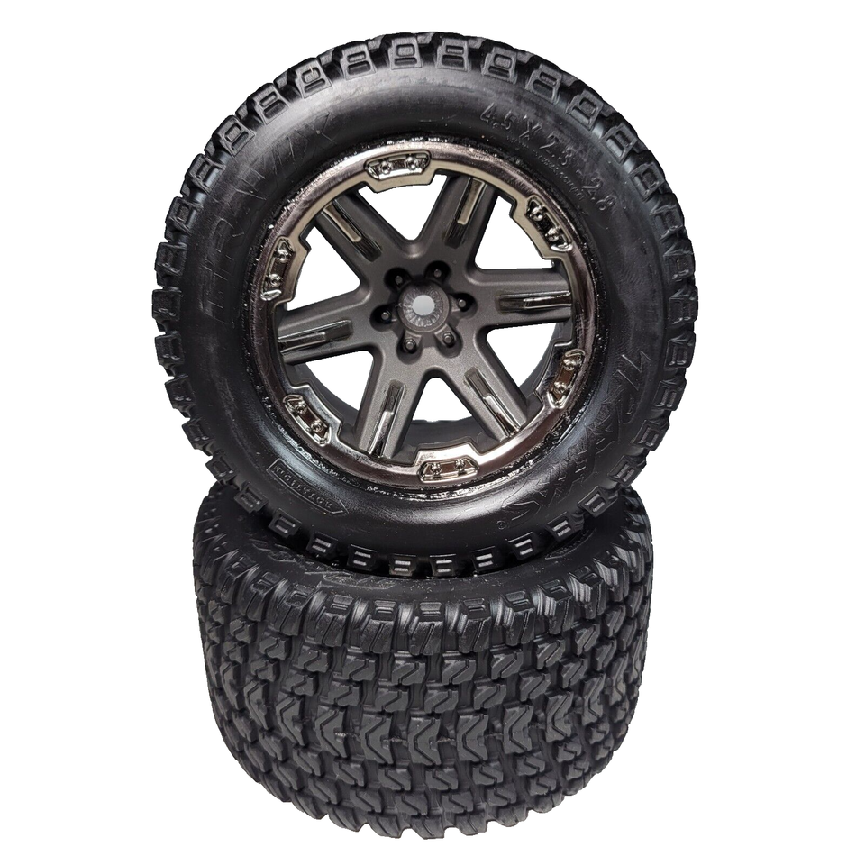 Fits Traxxas Rustler Ultimate 4x4 VXL Gravix Tires 12mm Wheels Glued ...