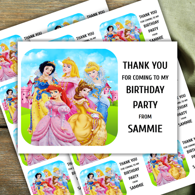 Princess Thank You Labels Floral Princess Baby Shower Printable Favor