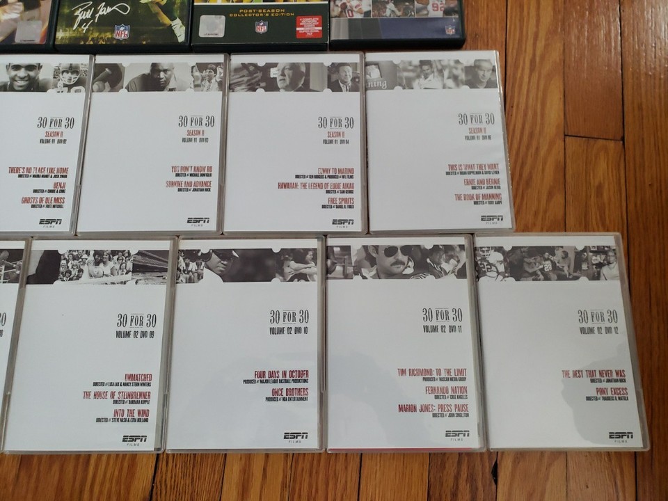 Lot of 15 NFL ESPN DVD Films Packers Giants Vikings 30 For 30 SEASON 2 ...