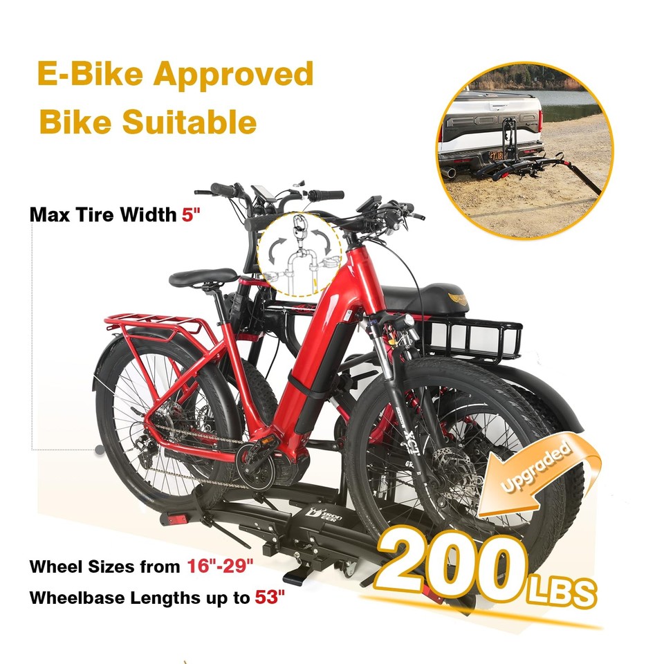 Iron Pro EBike Rack with Ramp for 2 E-Bikes, Hitch Bike Rack for Cars ...