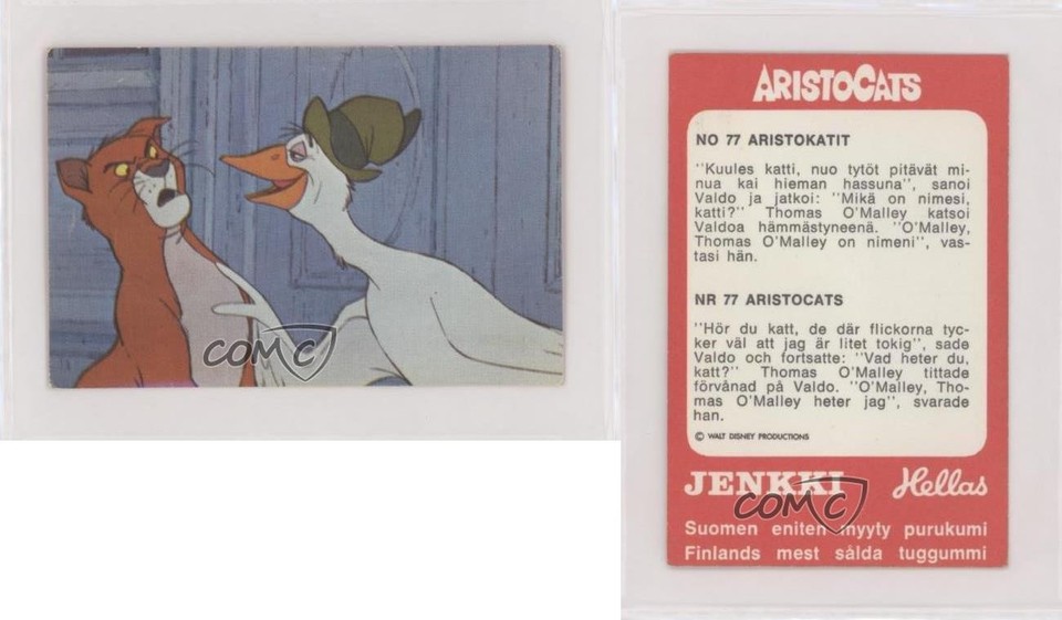 1972 Jenkki Hellas Disney AristoCats Aristocats #77 f5h | eBay