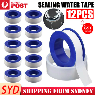 12PCS Water Tape 12mmx10M white thread PTFE plumbing tape plumbers ...