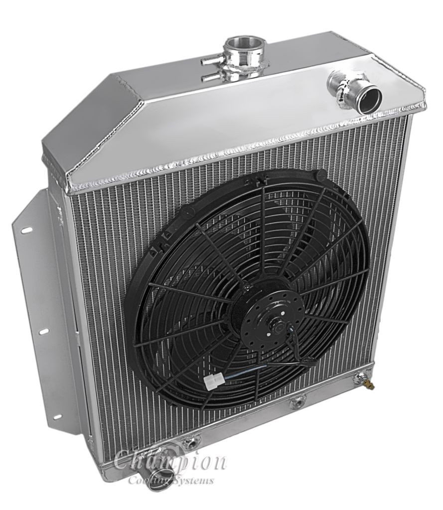 3 Row DR Radiator For 1949 - 53 Ford Shoebox Ford Config 1 x 16" Fan ...