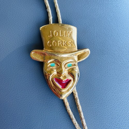 70s Top Hat Joker Goldtone Bolo "Jolly Corks" Adjustable Length Rare | eBay