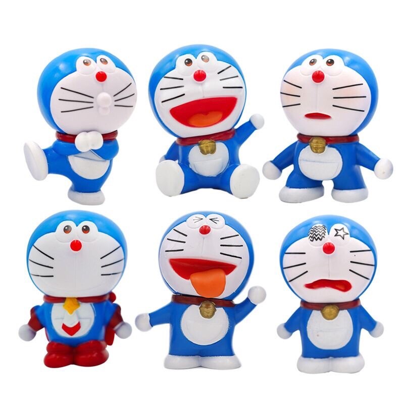 New 6pcs/Set Anime Doraemon Cute Action Figure Toys Collection Doll ...