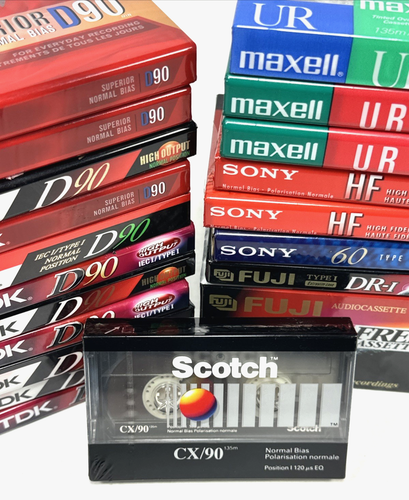 25 Blank Audio Cassette Tapes Normal Bias FUJI, Maxell, TDK, Scotch ...