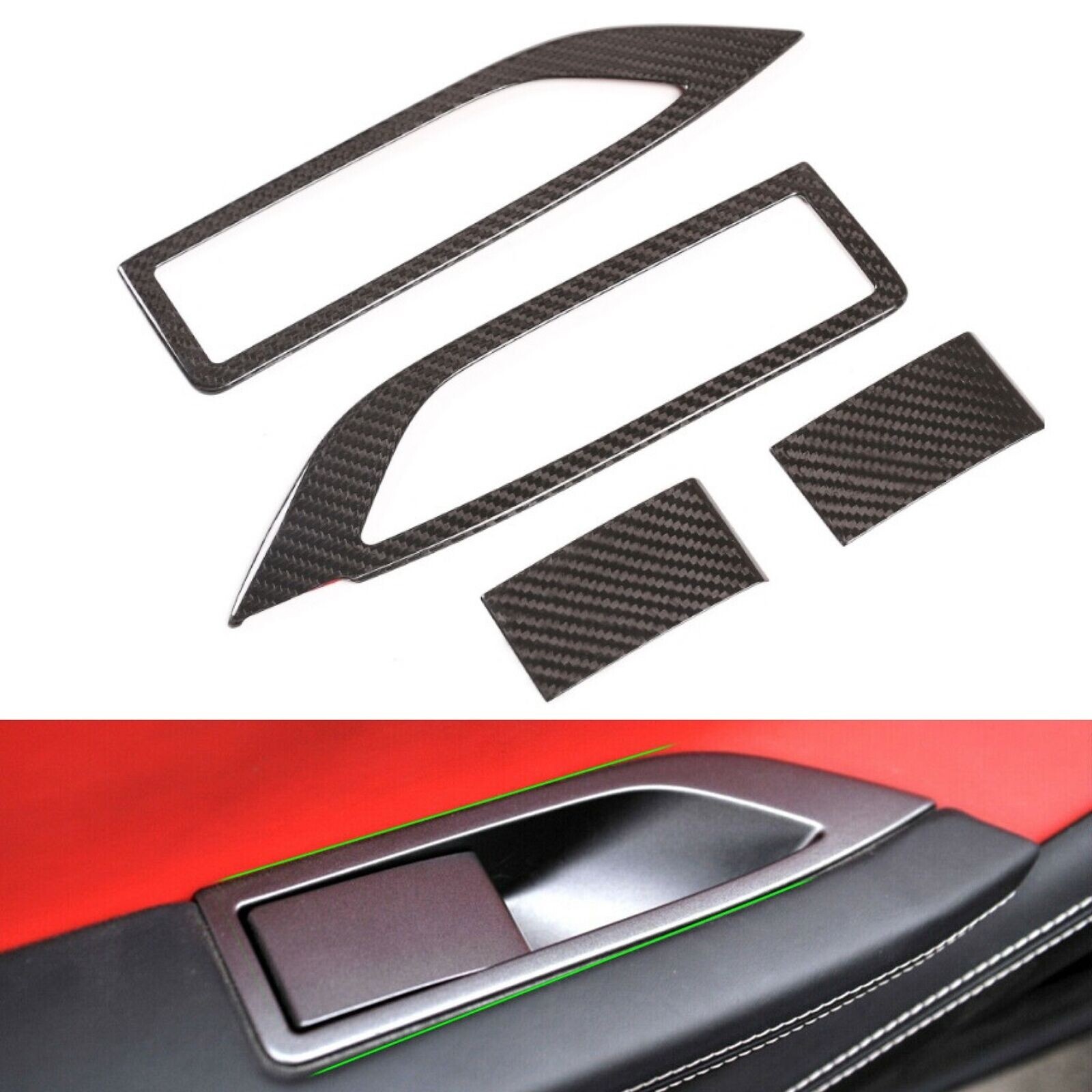 Dry Carbon Fiber Car Window Lift Button Cover Trim Fit for Ferrari 458 ...