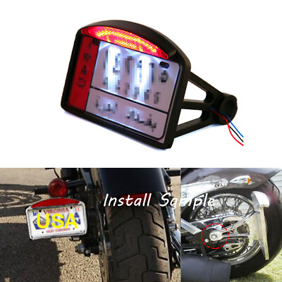 BLACK VERTICAL MOTORCYCLE LICENSE PLATE BRACKET MOUNT HOLDER FOR BOBBER ...