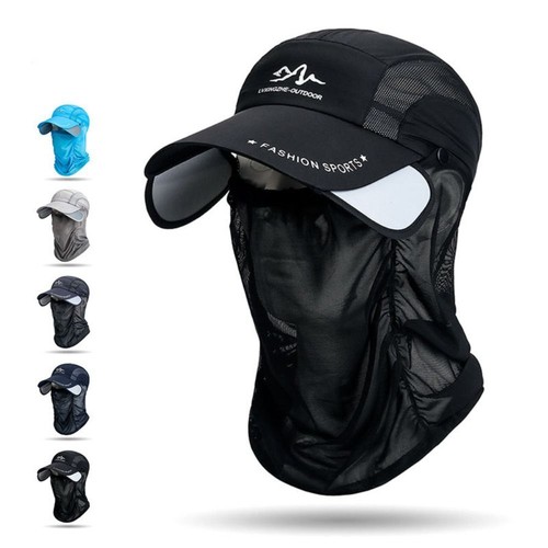 Cycling Sun Hat Outdoor Full Face Mask New Multifunctional Sunblock Cap ...