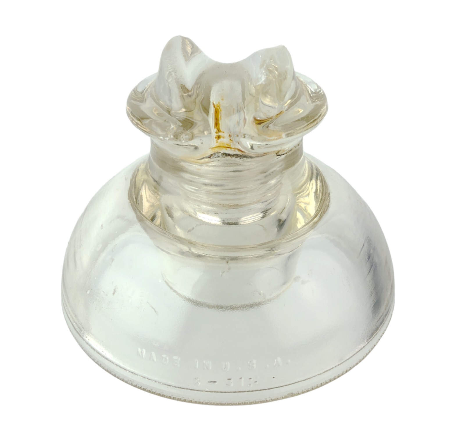 Vtg Kimble 830 Tempered Clear Glass Frog Eyes Insulator Made In USA ...