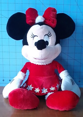 Disney Minnie Mouse Infant Baby Plush Toy 16" Christmas Rattle Bells ...