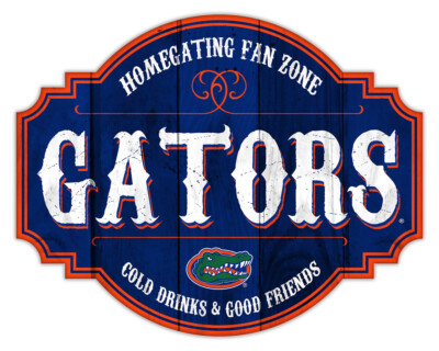 NCAA Floirda Gators 12" Distressed Wooden Homegating Fan Zone Tavern ...