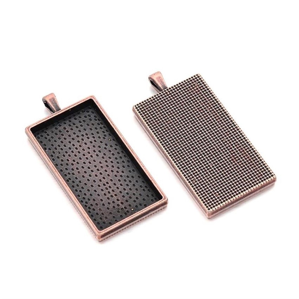 Antique Copper Metal Flat Back Cabochon Setting Pendant with Bail ...