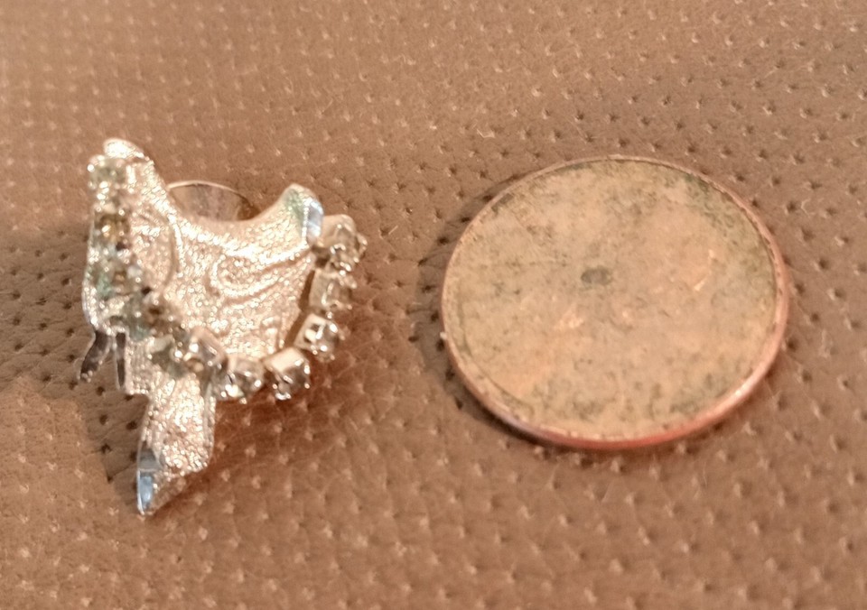 Silver and Rhinestone Saddle Cowboy Hat Fedora Hat Pin | eBay