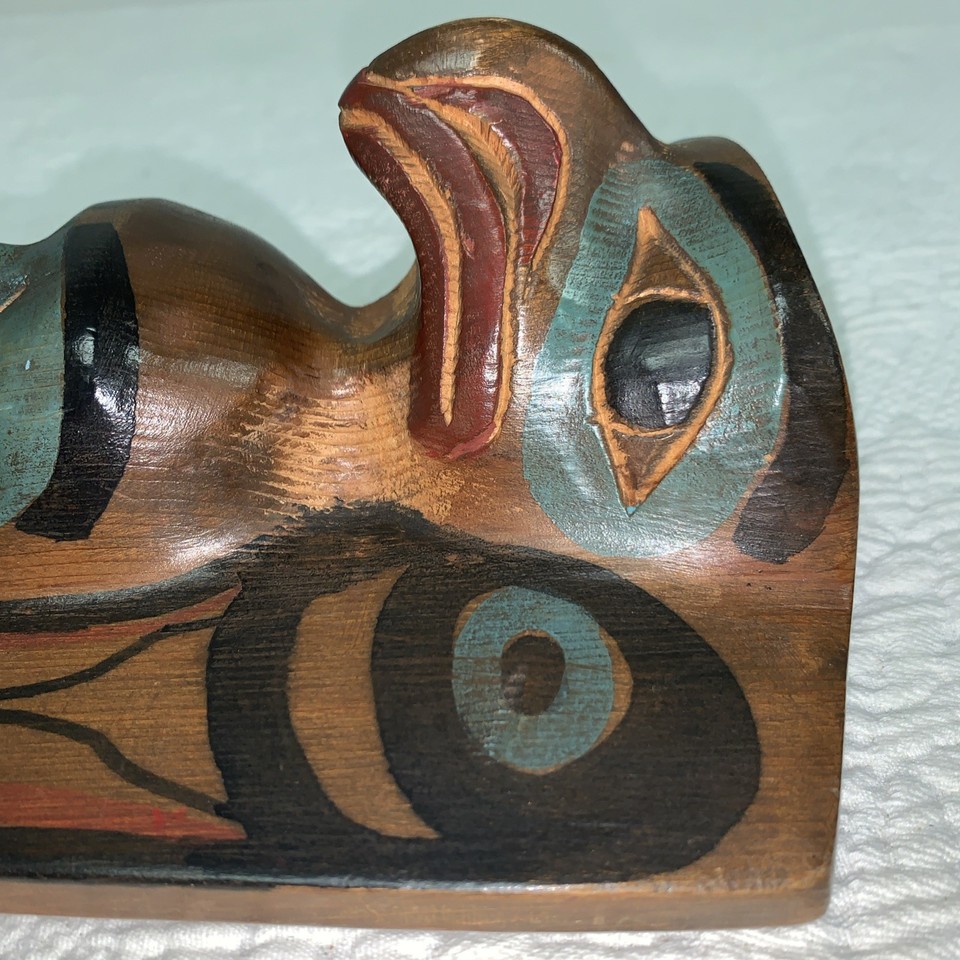 Vintage Carved Wood Northwest Coast Native American Transformation Mask ...