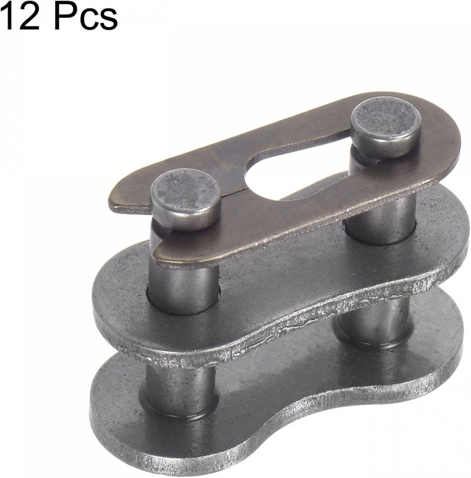uxcell 12Pcs #40 Chain Master Connector Link Roller, 1/2" Pitch Carbon ...