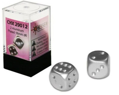 Chessex Dice - 2x Aluminum Plated 16mm d6 - CHX29012 | eBay