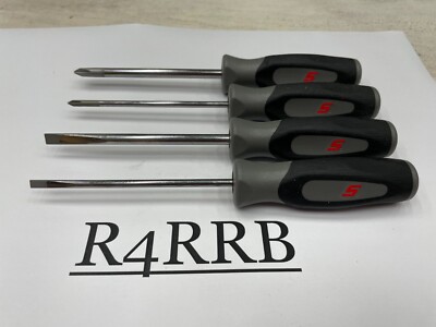 Snap-on Tools NEW 4pc DRK TITANIUM Soft Grip Mini-Grip Screwdriver Set ...