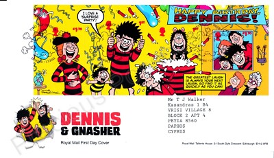 DUNDEE PMK GB ROYAL MAIL FDC COVER 2021 DENNIS & GNASHER BEANO STAMP ...
