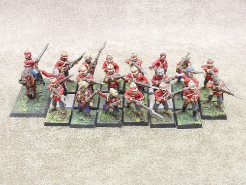 28mm Colonial metal BRITISH INFANTRY x20 + Officer India Africa Painted ...
