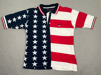 Ivy Crew American Flag Shirt Mens Size Medium Patriotic USA Polo All ...